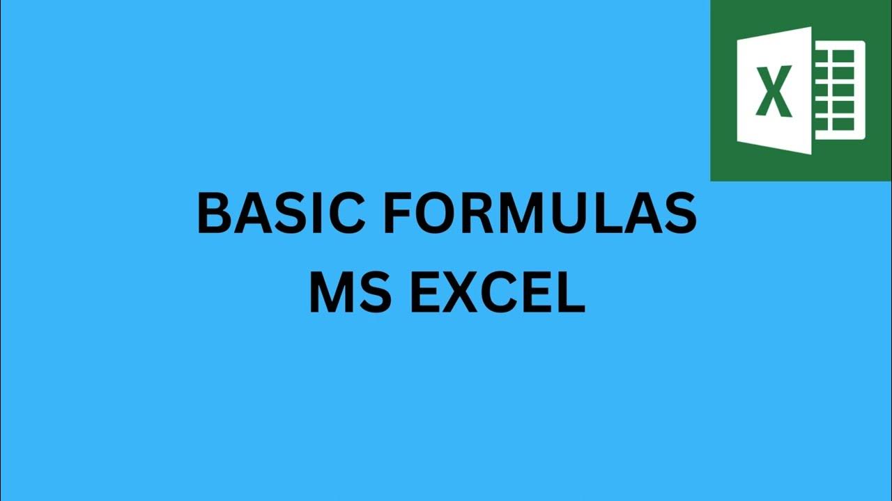 BASIC FORMULAS MS EXCEL | SUM | SUBTRACTION | MULTIPLICATION | DIVISION - YouTube