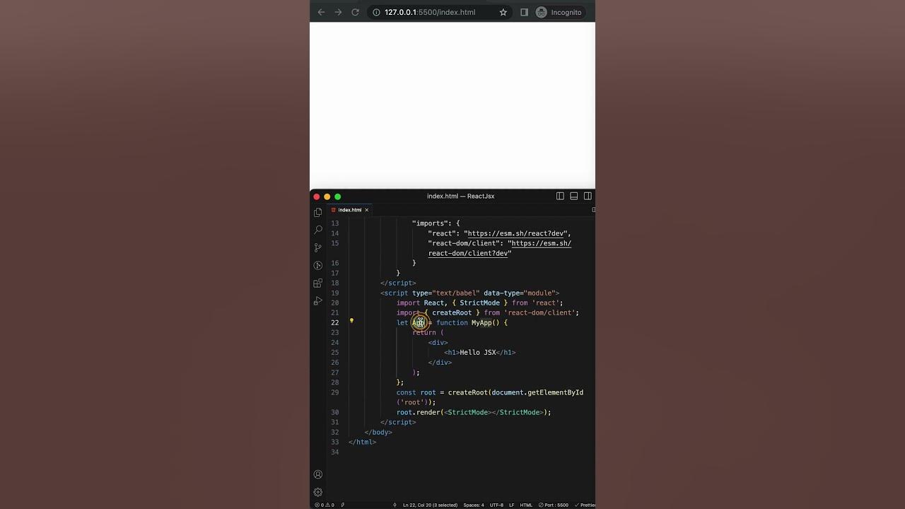 Write React JSX code in HTML - YouTube