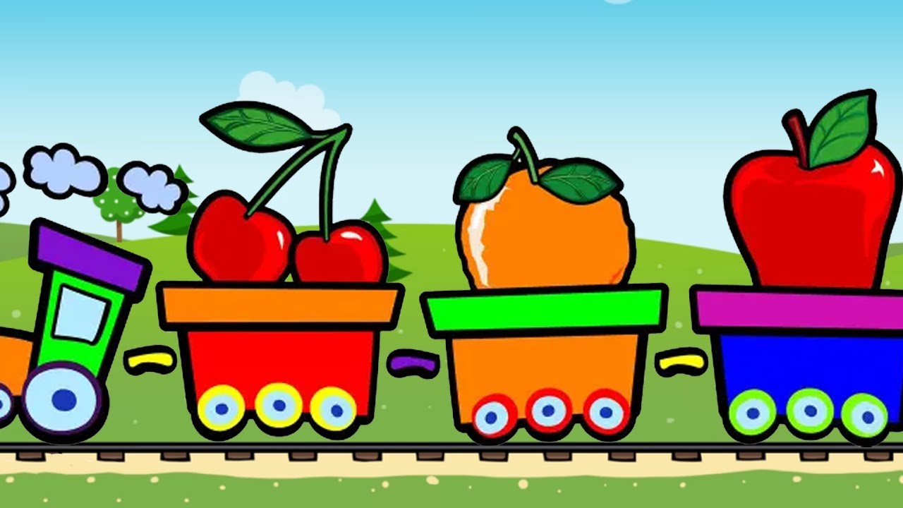Learn Fruits Names With Train for Kids | Fruits Names in English ...