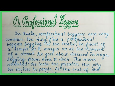 Professional beggar paragraph in english | Write a paragraph on A ...