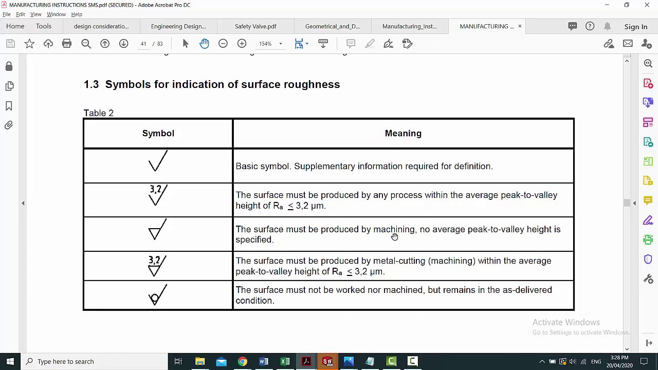Surface Roughness and tolerance in SolidWorks شرح خشونة الاسطح ...