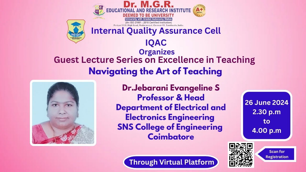 Guest Lecture Series on Excellence in Teaching -Navigating the Art of ...