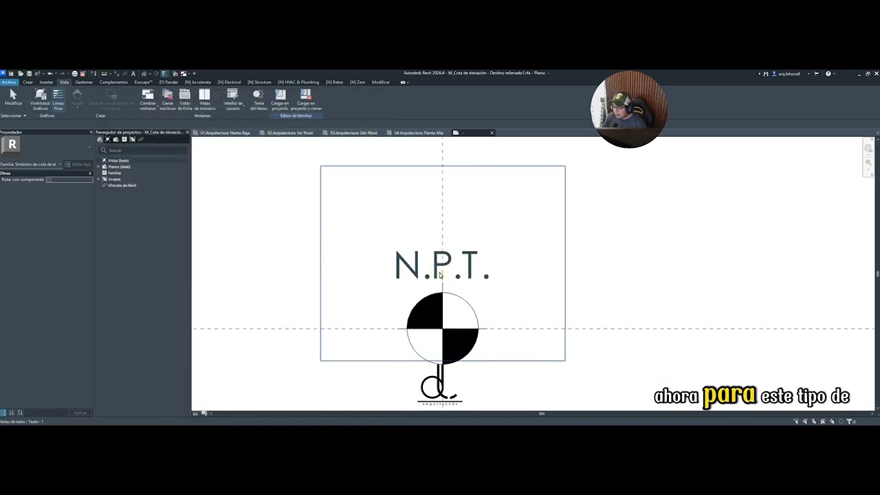 Revit | Símbolo de Anotación Nivel de Piso Terminado (NPT) | Crear y ...