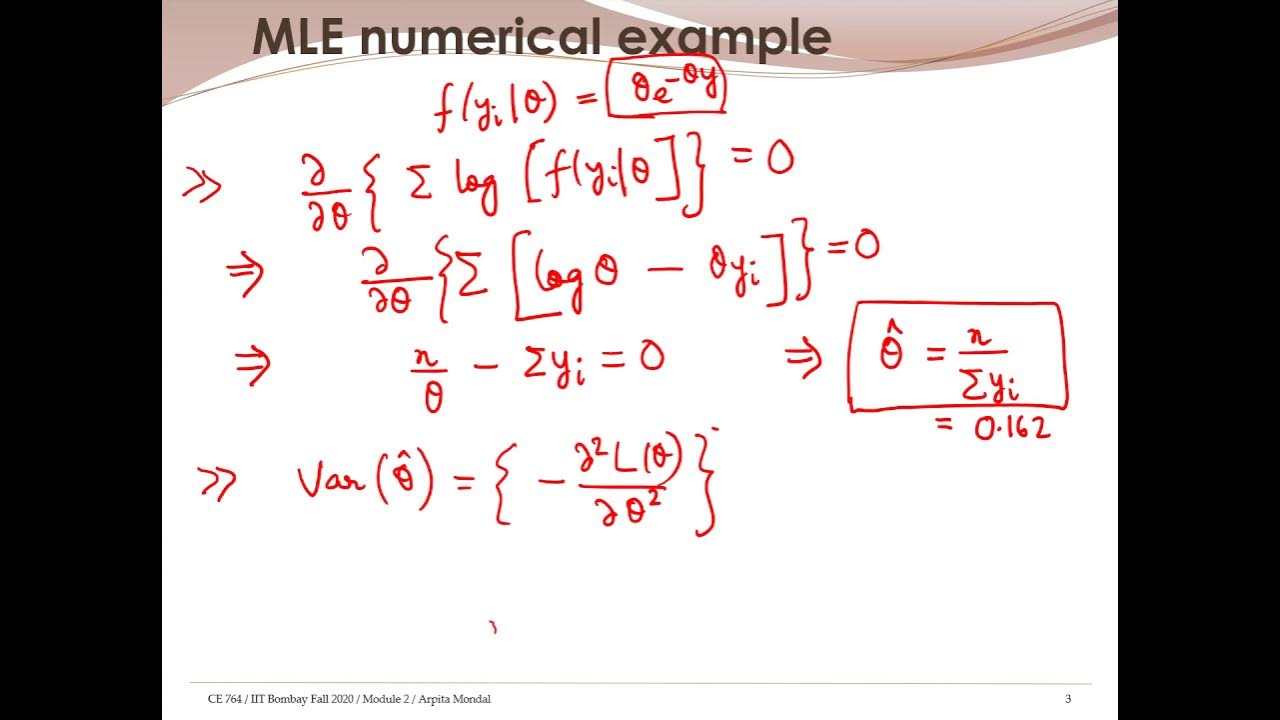 Maximum Likelihood Method Numerical Example | Exponential Distribution ...