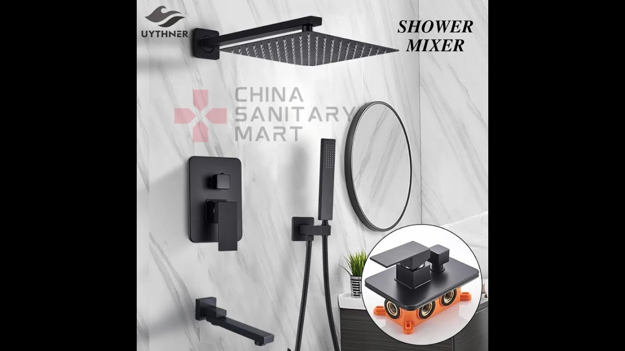 𝐒𝐡𝐨𝐰𝐞𝐫 𝐌𝐢𝐱𝐞𝐫 𝐒𝐞𝐭 𝐖𝐚𝐥𝐥 𝐌𝐨𝐮𝐧𝐭𝐞𝐝 𝐒𝐲𝐬𝐭𝐞𝐦 / শাওয়ার মিক্সচার সেট | Black ...