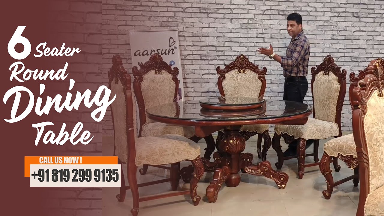 6-Seater Round Dining Table, Perfect for Any Interior Design Style ...