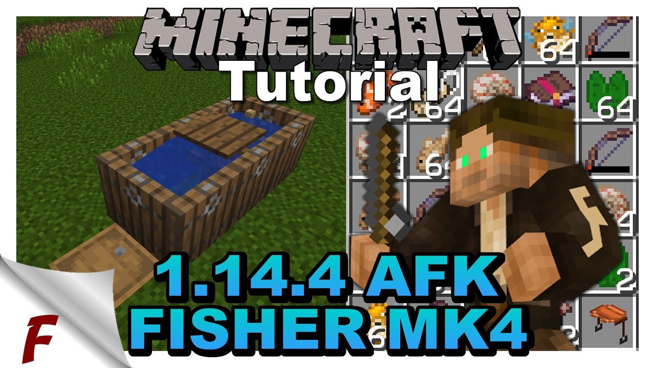 Minecraft JAVA 1.14.4 Easy AFK Fish Farm MK 4 Frilioth Tutorial Video ...