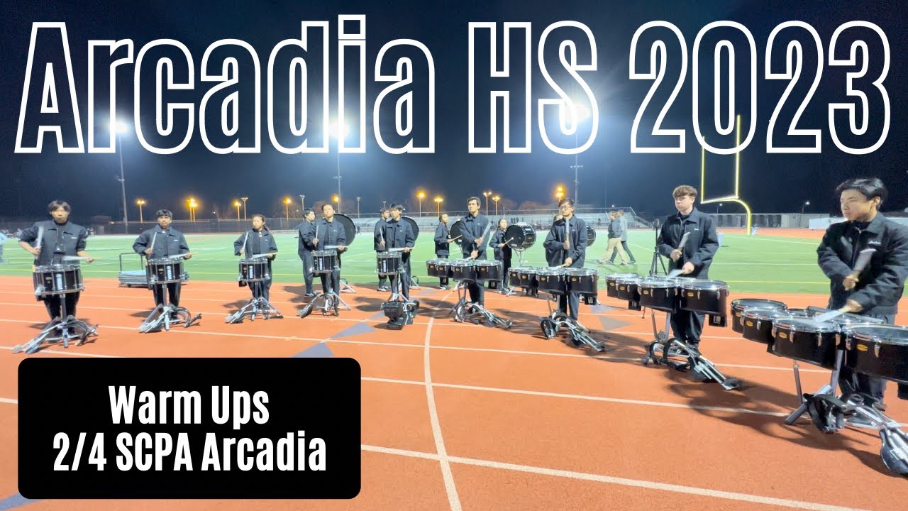 Arcadia HS Drumline 2023 - Warm Ups - 2/4 SCPA Arcadia - YouTube