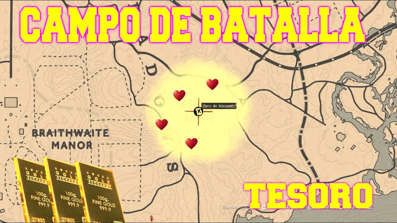 CAMPO DE BATALLA RDR2 - MAPA DEL TESORO CAMPO DE BATALLA RED DEAD ...