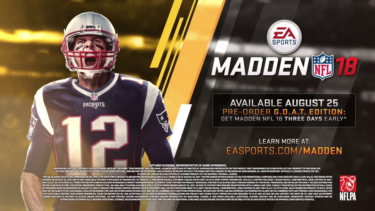Madden NFL 18 G.O.A.T Edition features and gameplay trailer with ...