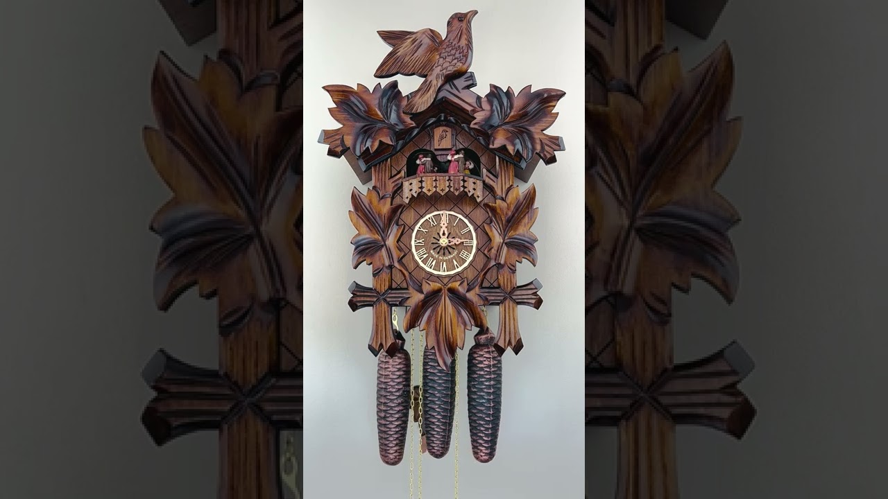 MD841-16 16" 8 Day Musical Cuckoo Clock w/ Dancers, 5 Hand-carved Birds ...