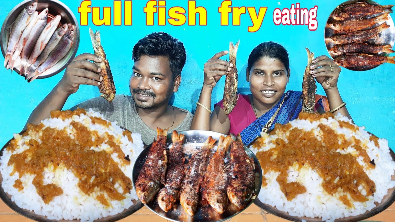 Full fish fry cooking | spicy full fish fry with rice eating | fish fry ...