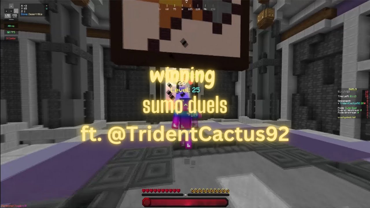 DESTROYING @TridentCactus92 in @Hypixel sumo duels - YouTube