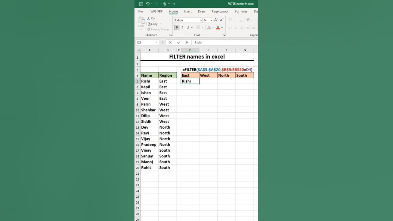 Filter Formula in Ms Excel . . #filter #formula #excel #tutorial #officialcomputerskills - YouTube