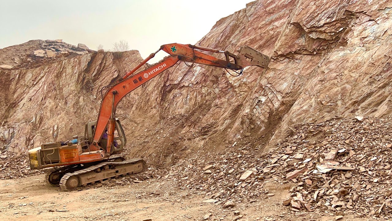 "Massive Rock Break with Excavator: Excavator's Power and Precision in ...