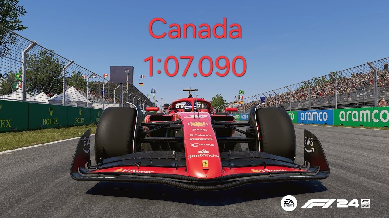 F1 24 Canada Circuit Gilles Villeneuve Time Trial Hot Lap (1:07.090 ...