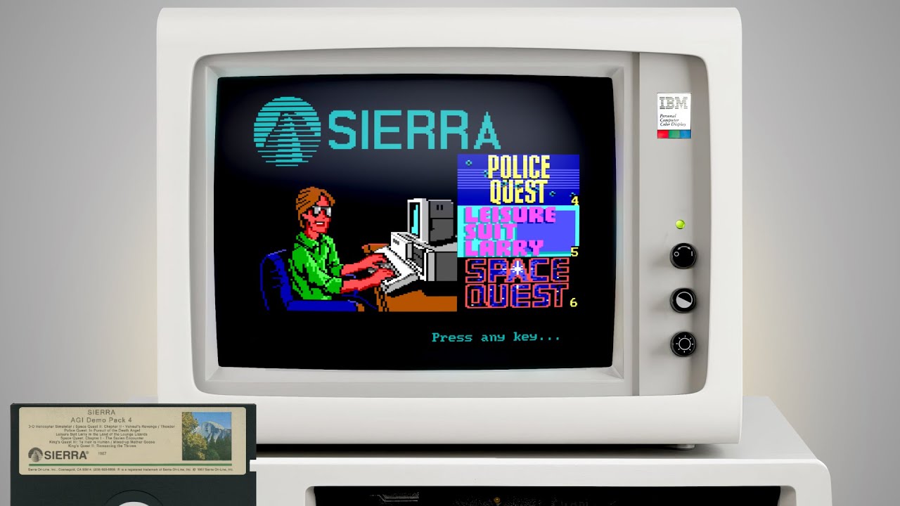Sierra AGI Demo Pack 4 - Sierra On-Line, 1987 - IBM PC (4K) - YouTube