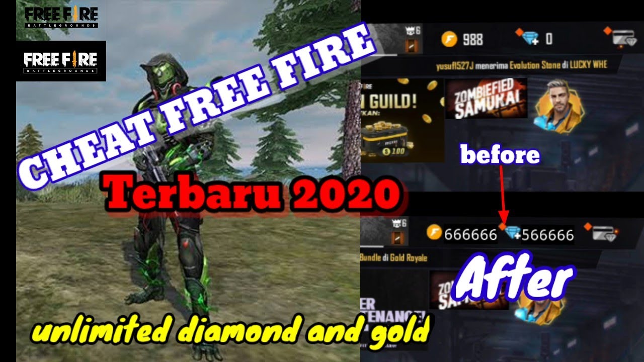 CHEAT FREE FIRE TERBARU 2020|| UNLIMITED DIAMOND AND GOLD - YouTube