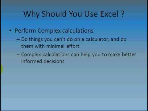 ExcelExperts.com - Teach Yourself Excel Lesson 1 - Why Should I Use Excel ? - YouTube