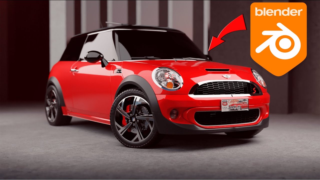 car modeling in blender 4.0 minicooper part 43 final - YouTube