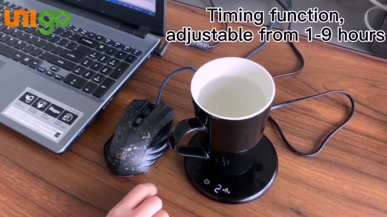 UNIGO two level temperature adjustment non-slip portable warmer cup pad ...