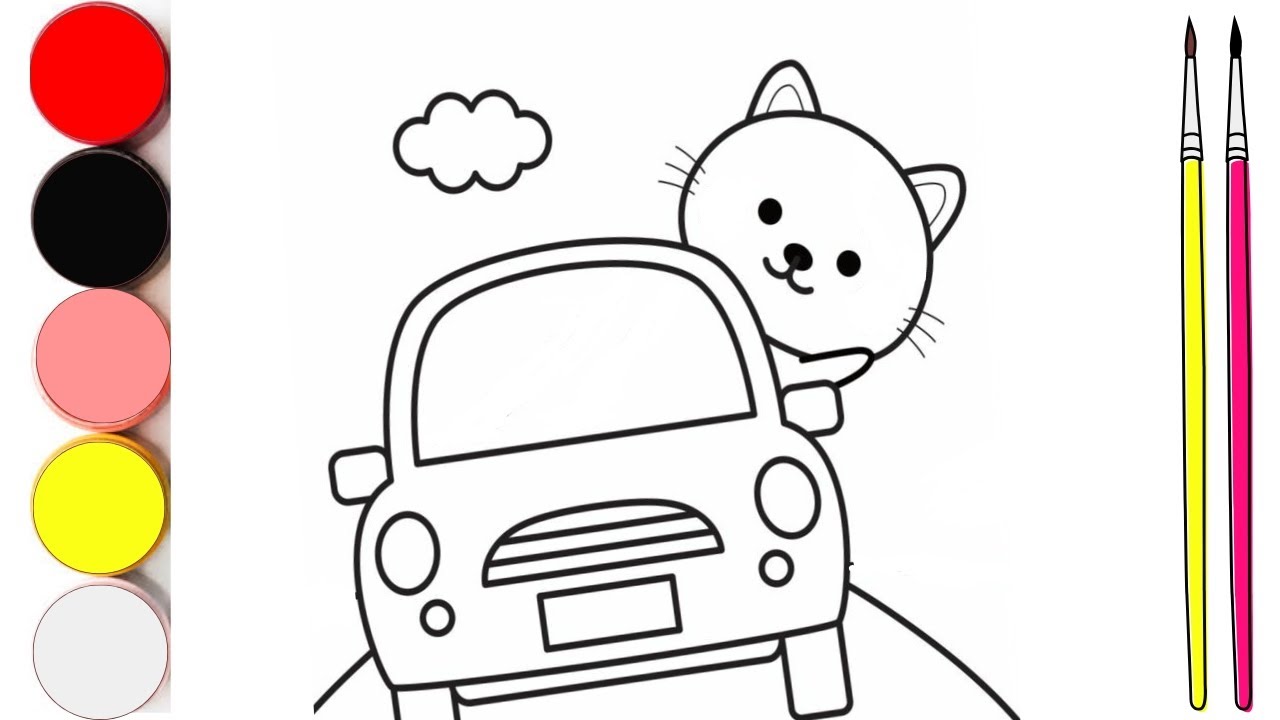 Cute Cat Driving The Car with Nemiart Drawing - YouTube