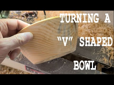 TURNING A V SHAPED MAPLE BOWL - YouTube