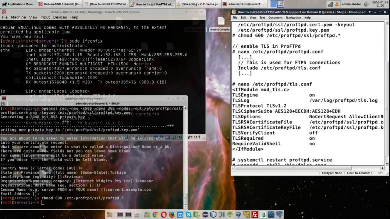 How to install ProFTPd with TLS support on Debian 8 (Jessie) - YouTube