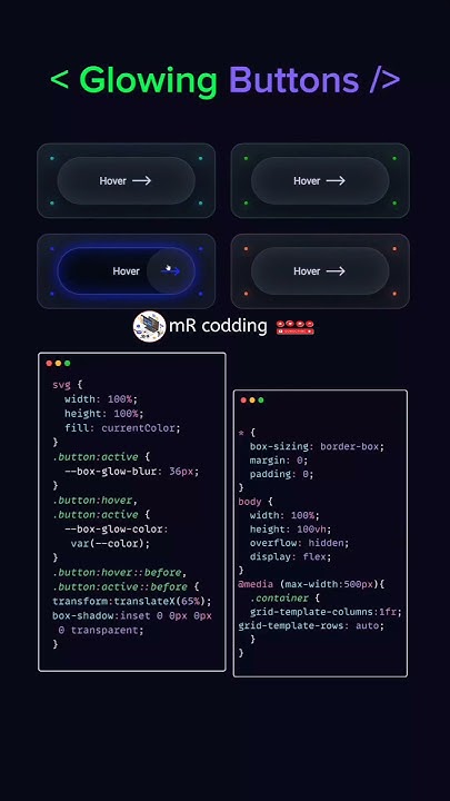 Mastering Glowing Button Hover Effect #mrcodding - YouTube