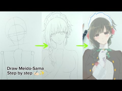 Draw Meido-Sama Step by Step 🏻 •| Watch if you want to!•| LEARN WITH ME ...