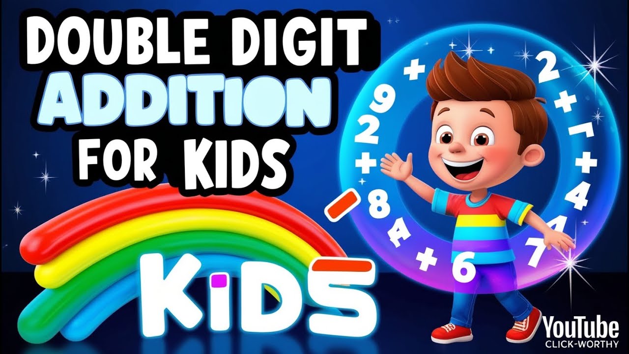Double Digit Addition for Kids Fun Math Quiz & Learning Video - YouTube