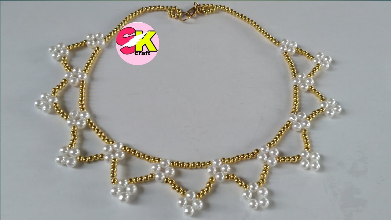 How to Make Beaded Necklace with Seed Beads #06Easy Simple Beading ...