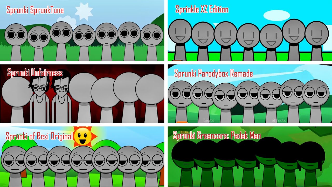 Mix all together Sprunki SprunkTune vs Sprinkle XZ Edition vs Sprunki ...