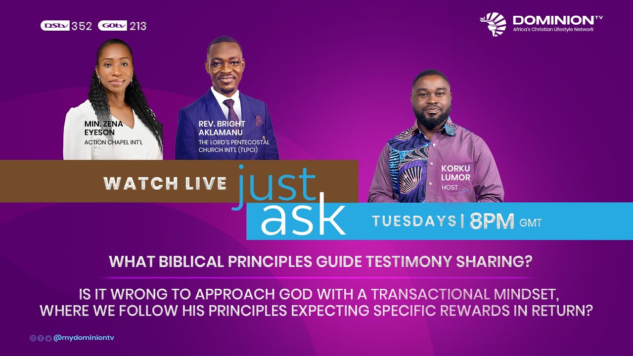 Just Ask Live - What Biblical Principles Guide Testimony Sharing? - YouTube