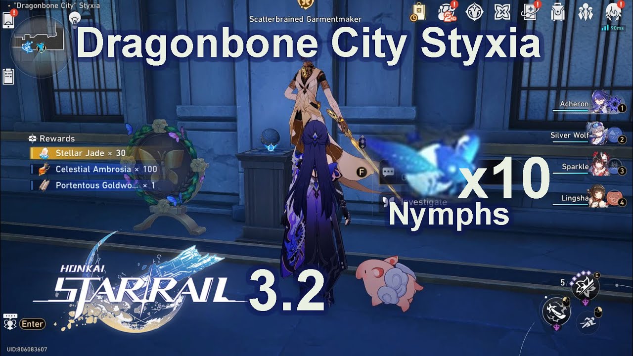 Nymphs x10 Dragonbone City Styxia | Puzzle On Map | Honkai Star Rail 3.2 - YouTube