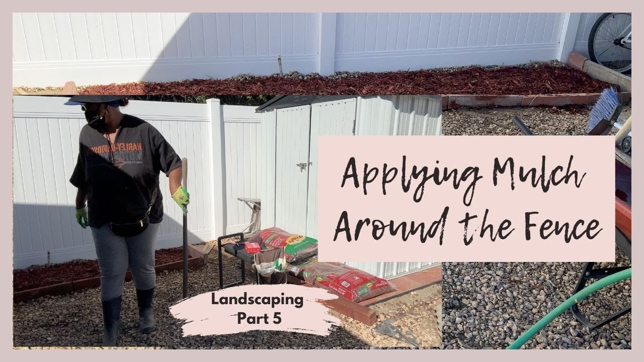 Applying Mulch around the Fence - Landscaping series Part 5 - YouTube