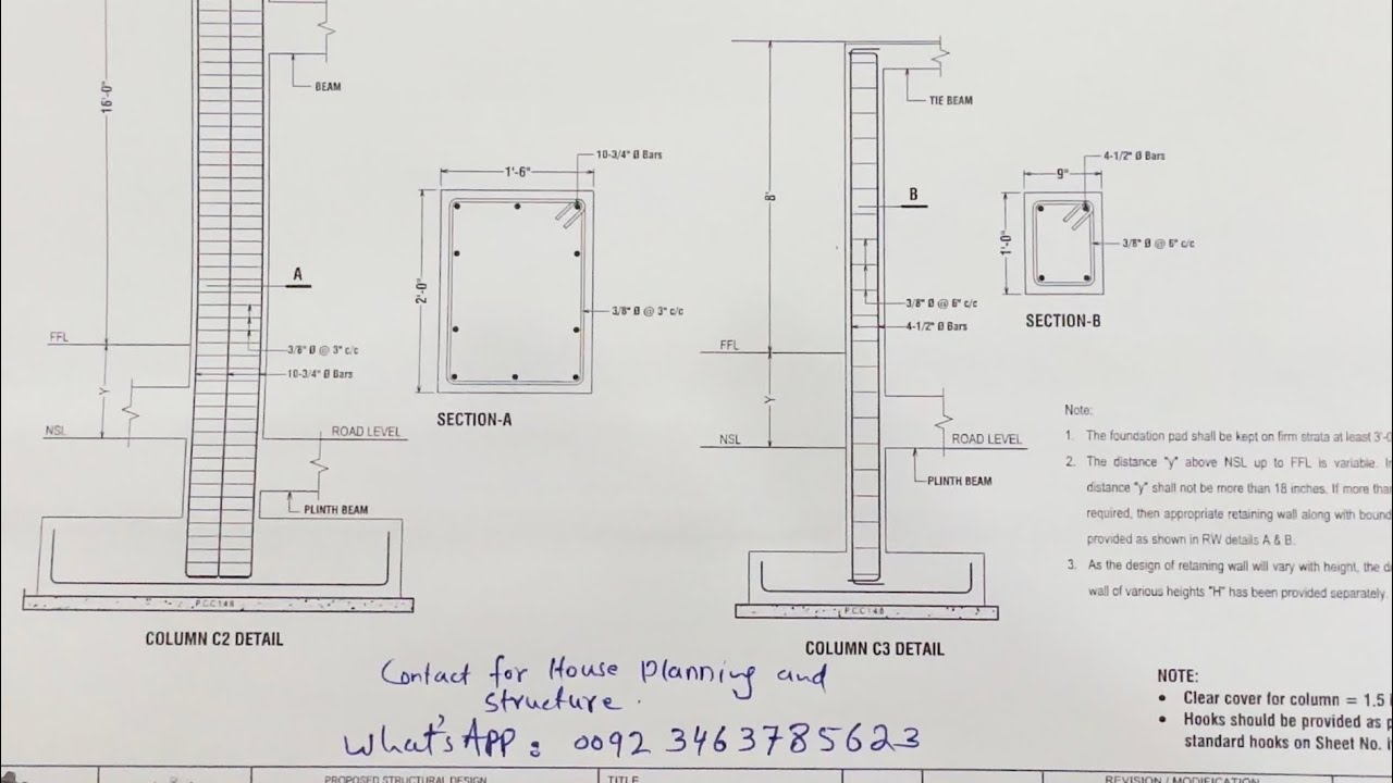 C2 Column Details in Drawing | How to Read Drawing? - YouTube