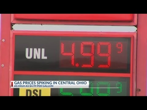 Gas prices at some central Ohio stations now at $4.99 per gallon