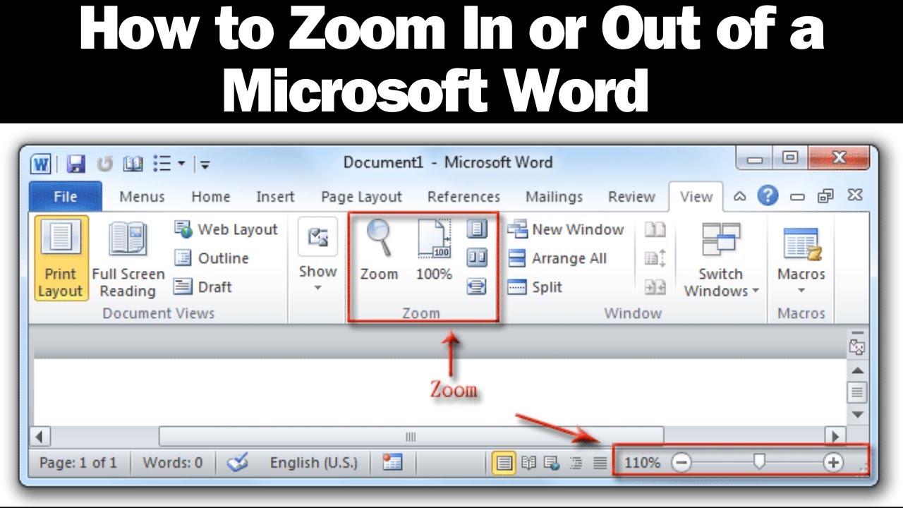 How to Zoom In or Out of a Microsoft Word Document || How To Zoom In MS ...
