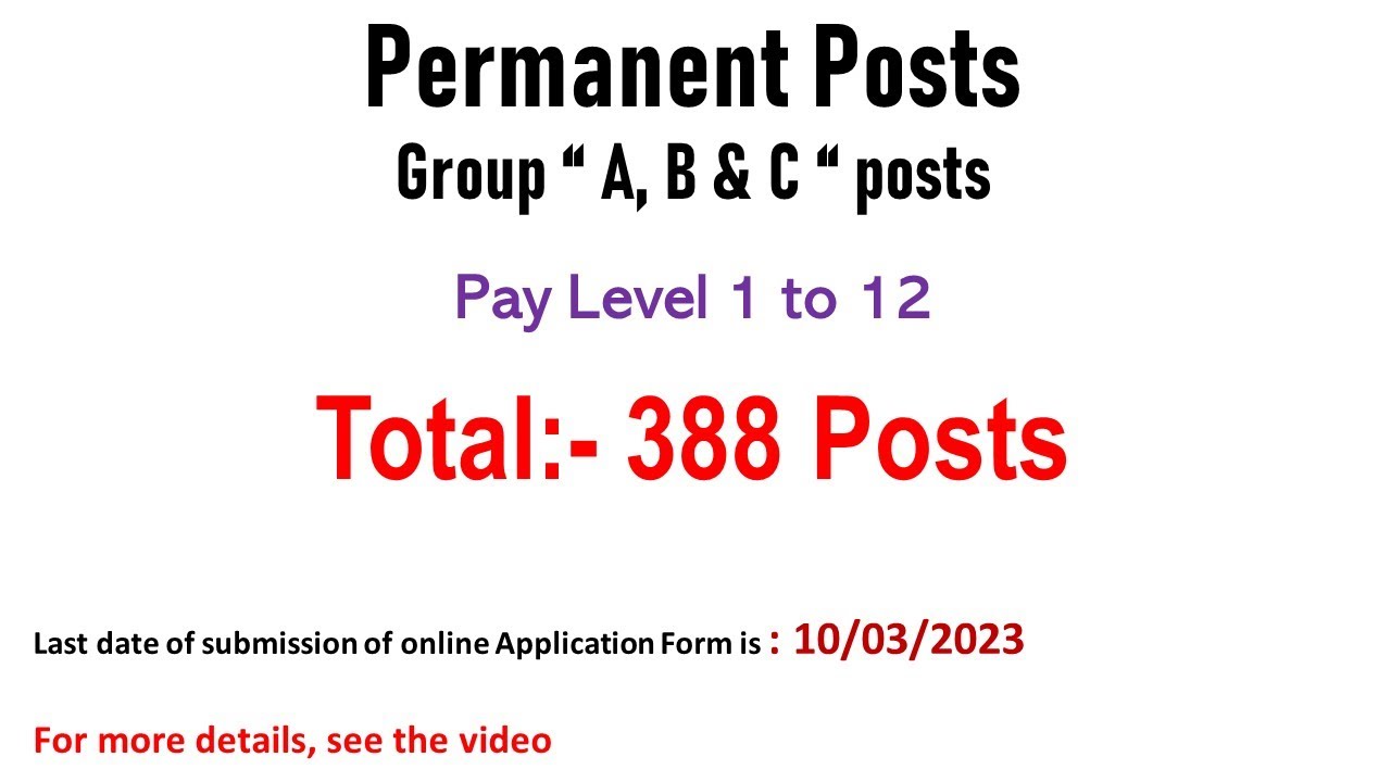 387+ Non-Teaching Permanent Group A, B & C Posts Recruitment 2023 ...