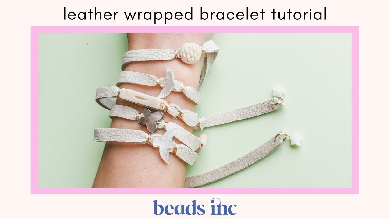 Leather Wrapped Bracelet Tutorial - YouTube