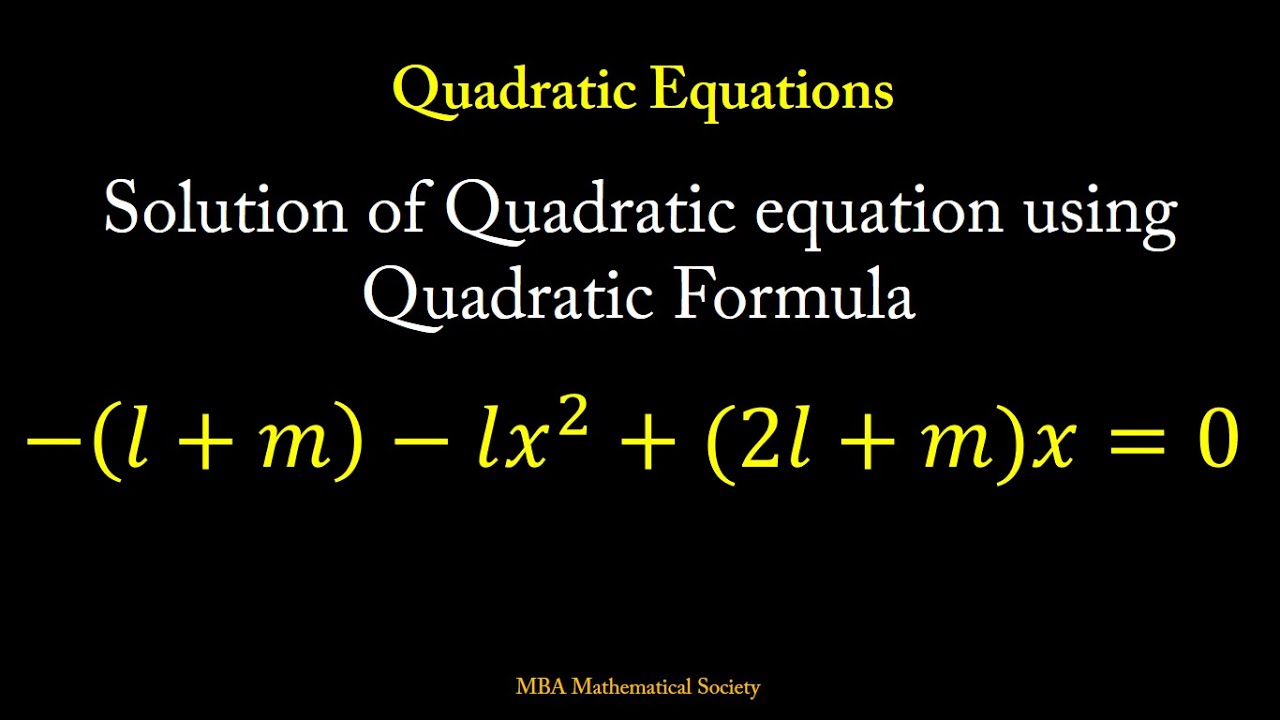 Solution of Quadratic Equation Using Quadratic Formula | Exercise 1.2 ...