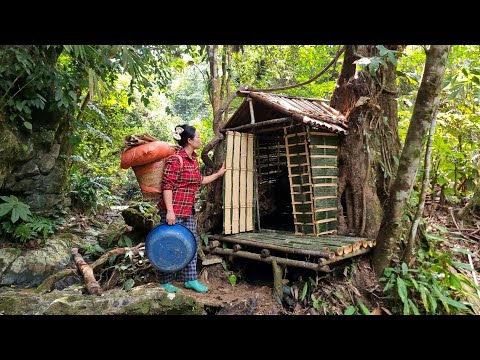 14 days to rebuild a long-abandoned bamboo house - and construct a new bamboo house.