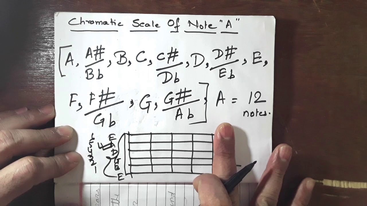 Note A Chromatic Scale Theory, Guitar Lesson For Beginners - YouTube