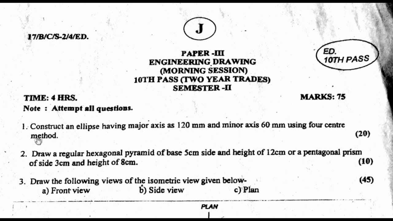 ITI Engineering Drawing 2nd Semester Question Paper August 2017 YouTube iti-engineering-drawing-2nd-semester-question-paper-august-2017-youtube