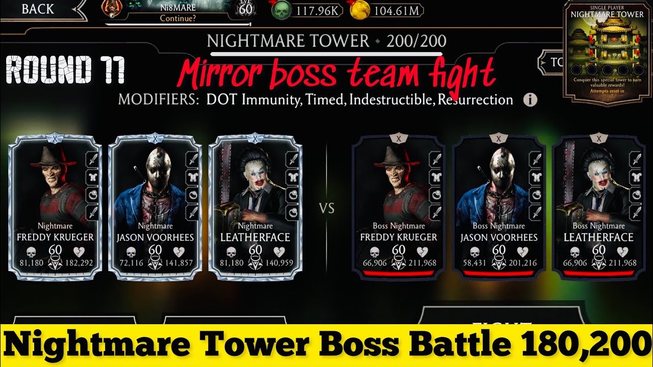 Nightmare Tower Bosses Battle 200 & 180 Fight + Reward | Nightmare ...