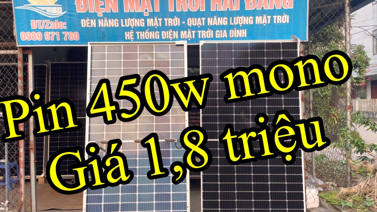 Tấm pin 450w mono giá 1,8 triệu giao ngay sẵn kho 2 miền Nam Bắc - YouTube