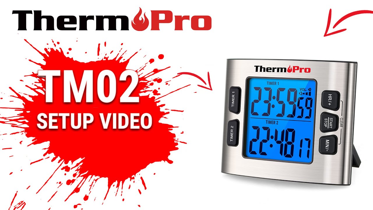 ThermoPro TM02 Dual Digital Kitchen Timer Setup Video YouTube
