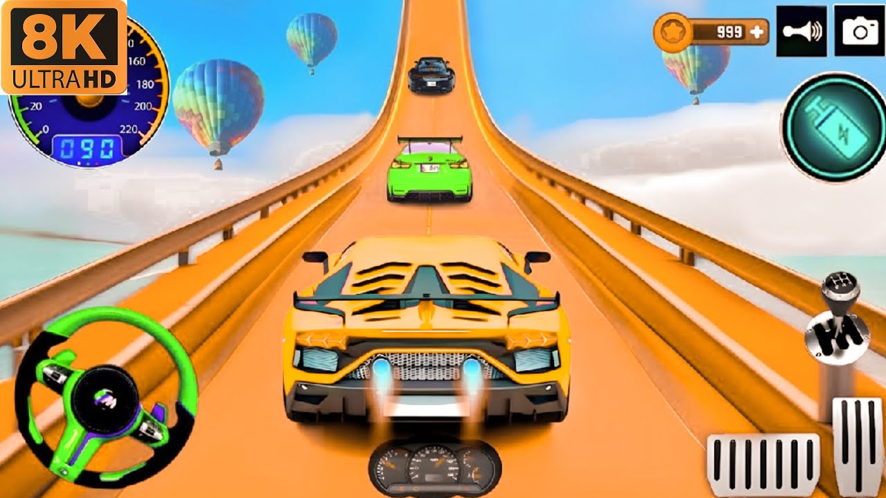 Formula Yellow Car Racing Flyover 3D Gameplay _ Android ||Car Stunts ...