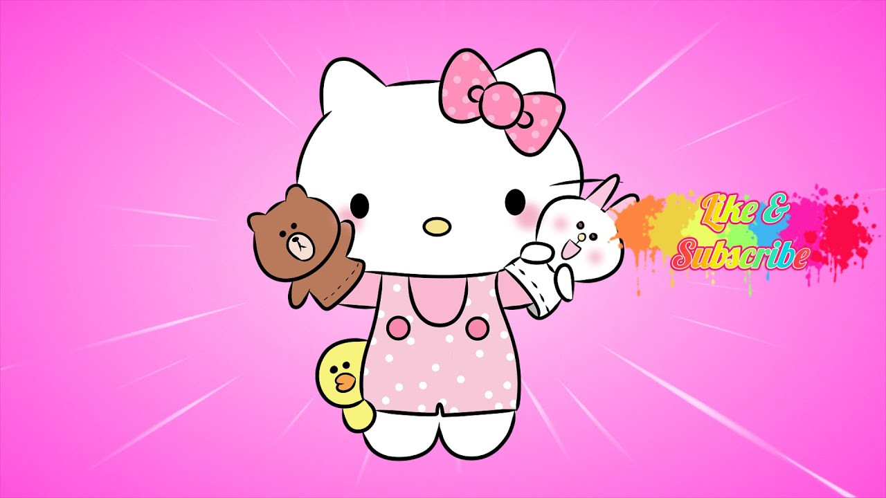 How to Color Hello Kitty Hand Puppet coloring video @drawtube28 - YouTube